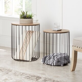 Storage Nesting Tables, Set of 2, Natural Finish - Bed Bath & Beyond ...