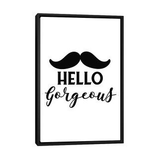iCanvas "Hello Goregous Black Novelty" by Pixy Paper Framed - Bed Bath ...