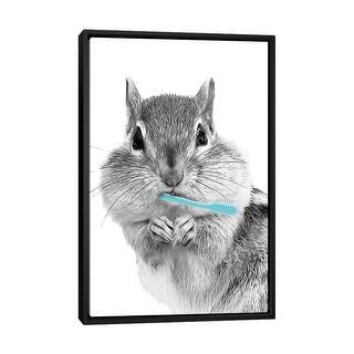 Large Wall Art, Framed Art, Chipmunk With Blue Toothbrush, by Printable ...