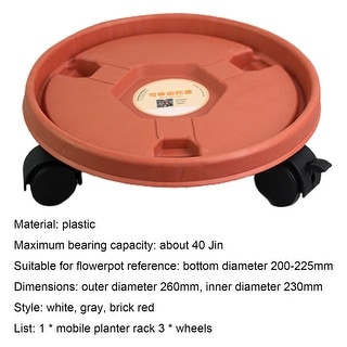 Pot Wheels Decorative High Loading Capacity Plastic Plant Pot Mover For ...