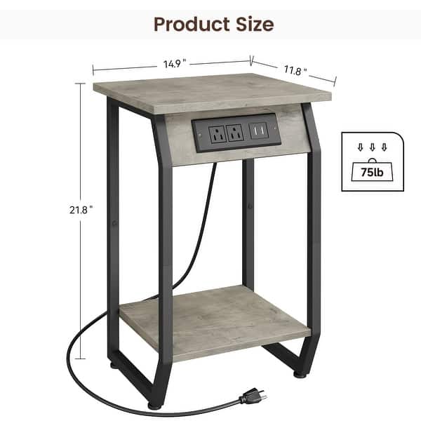 2 Tier End Table with USB Ports and Outlet - Bed Bath & Beyond - 40373888