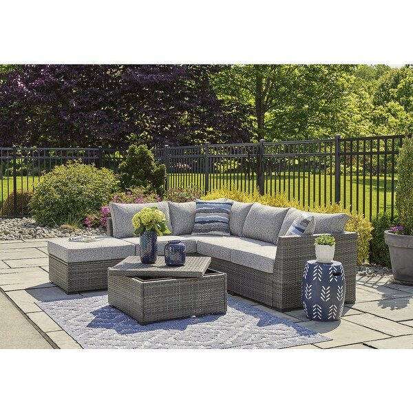 Ashley Petal Road Outdoor Sectional Ottoman Table Set of 4