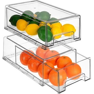 Sorbus Fridge Drawers - Clear Stackable Pull Out Refrigerator Organizer ...