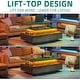 Lift Top LED Coffee Table with Storage, Modern Gray Farmhouse Design ...