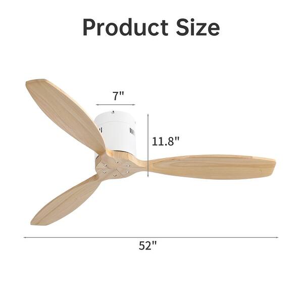 Ceiling Fan DC 3 Solid Wood Fan Blade Noiseless Reversible Motor - Bed ...