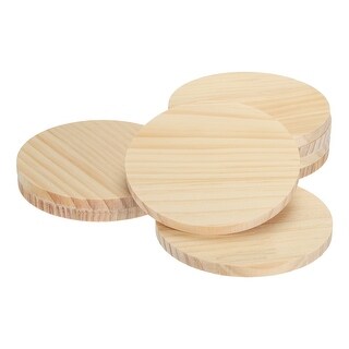 100x8mm Unfinished Wooden Coasters, Round Wood Coasters, Style 2 - Wood ...