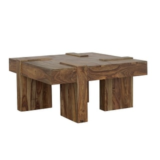 Samira Square Solid Wood Coffee Table Natural Sheesham - Bed Bath ...