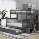 Twin Over Full Bunk Bed with Twin size Trundle and Storage Stairway ...