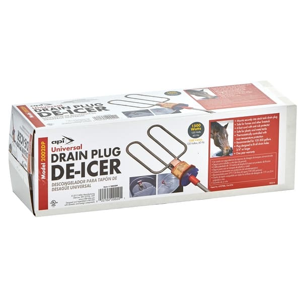 API 2002DP Universal 1500 Watt Livestock Water Tank Drain Plug Deicer ...