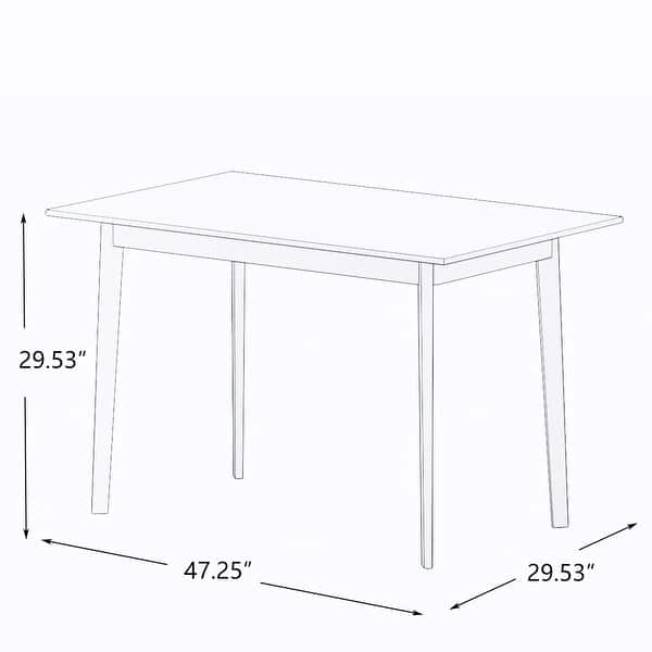 Modern Dining Table 47 Inch Kitchen Table Rectangular Top with Solid ...