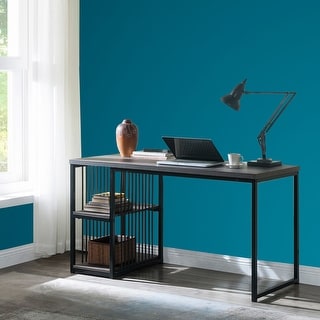 55 Inch Writing Desk with 2 Storage Shelves on Left or Right - Bed Bath ...