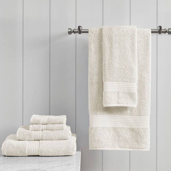 6 Piece Cotton Towel Set - Ivory-Bath Towel;Hand Towel;Washcloth - Bed ...