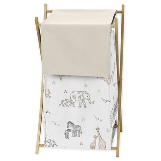 Jungle Safari Animal Laundry Hamper Taupe Black and White Gender ...