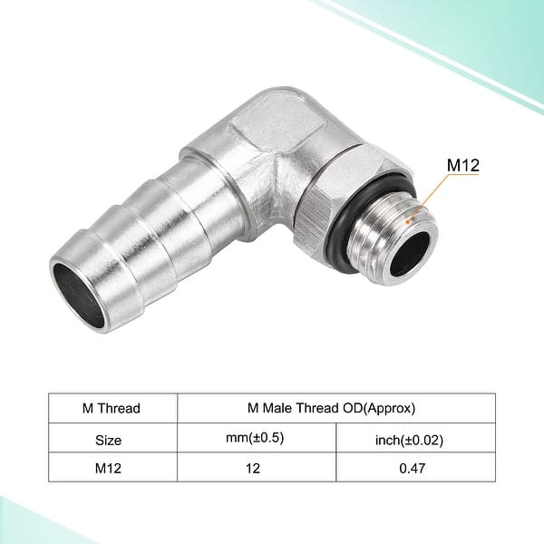 Copper Hose Barb Fitting Elbow 12mm Barbed M12x1.5 Male Thread with ...