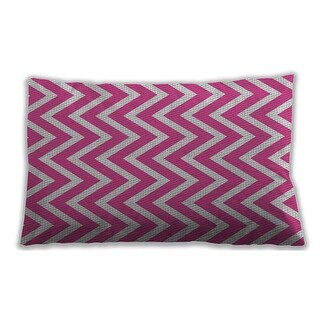 Ahgly Company Patterned Indoor-Outdoor Deep Pink Lumbar Throw Pillow ...