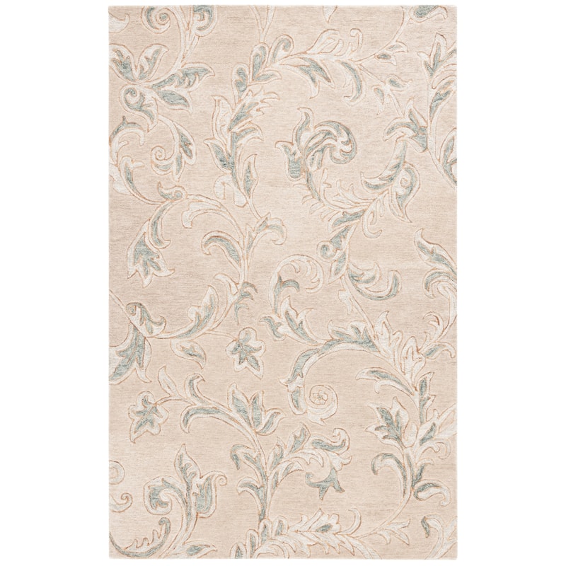 SAFAVIEH Handmade Jardin Taiga French Country Floral Wool Rug - Bed ...