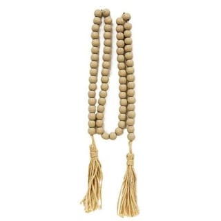 Natural Wood Bead Garland 60" - Beige - 60" long with .5" - Bed Bath ...
