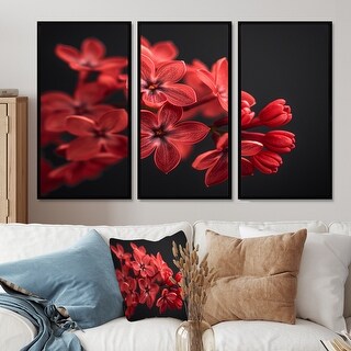 Designart - Red Black Romantic Lilac Beauty - Lilacs Wall Art Set ...
