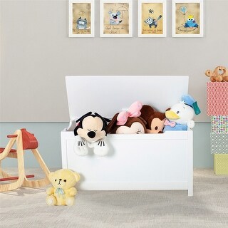 Wooden Toy Box with Safety Hinged Lid for Ages 3+ - Bed Bath & Beyond ...