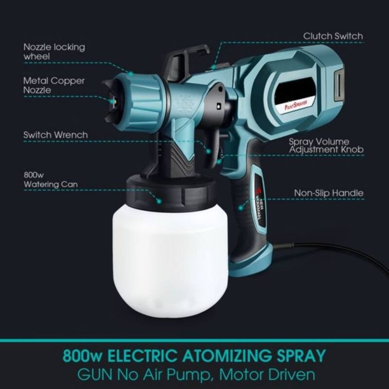 Paint Sprayer, 800W Electric HVLP Spray Gun - Overstock - 37523866