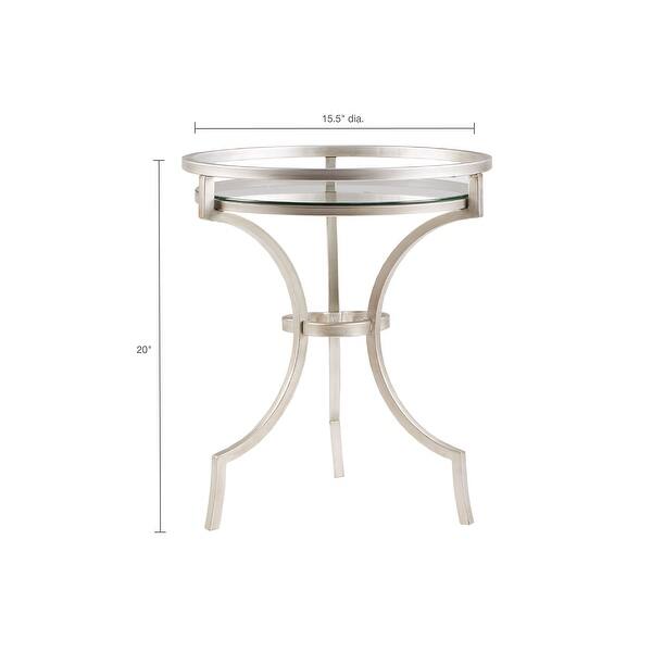 Griffin Accent Table with Tempered Glass Top and Undermount Shelf - Bed ...