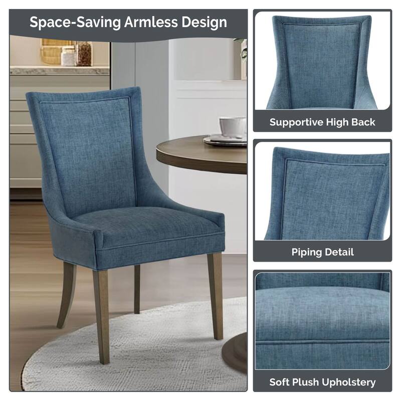 Madison Park Signature Ultra Upholstered Dining Side Chairs With Wood ...