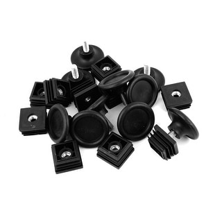 10 Sets M8x17mm Thread Leveling Feet Adjuster 30mm Square Foot Cap Kit ...