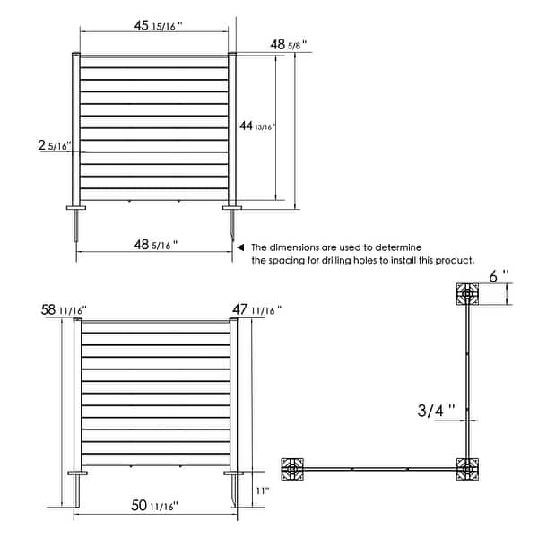 Kozyard 50"W x 47"H Outdoor Privacy Screens Fence Kit for Outside ...