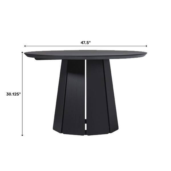 Middlebrook Designs 48 inch Round Solid Wood Pedestal Dining Table ...