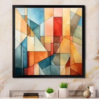 Designart "Cubism Experiment With Minimalist I" Landscapes Framed Wall ...