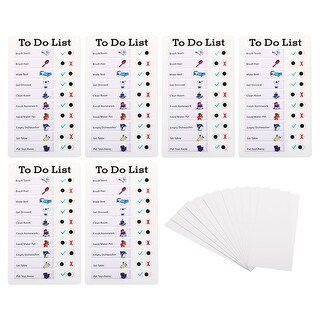 Checklist Board Set, 6 Pcs Chore Chart Plan with Cardstock, White - Bed ...