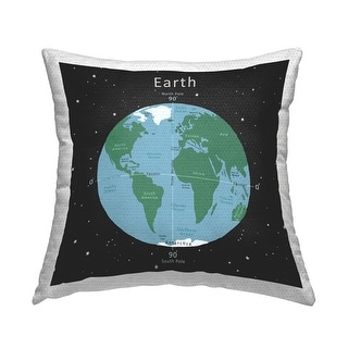 Stupell Outer Space Global Earth Map Printed Outdoor Throw Pillow ...