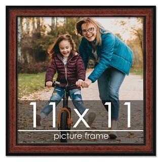 11x11 Traditional Mahogany Complete Wood Square Picture Frame with UV ...