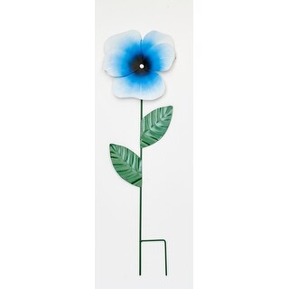 29" Metal Pansy Flower Garden Stake, Blue - Bed Bath & Beyond - 39875772