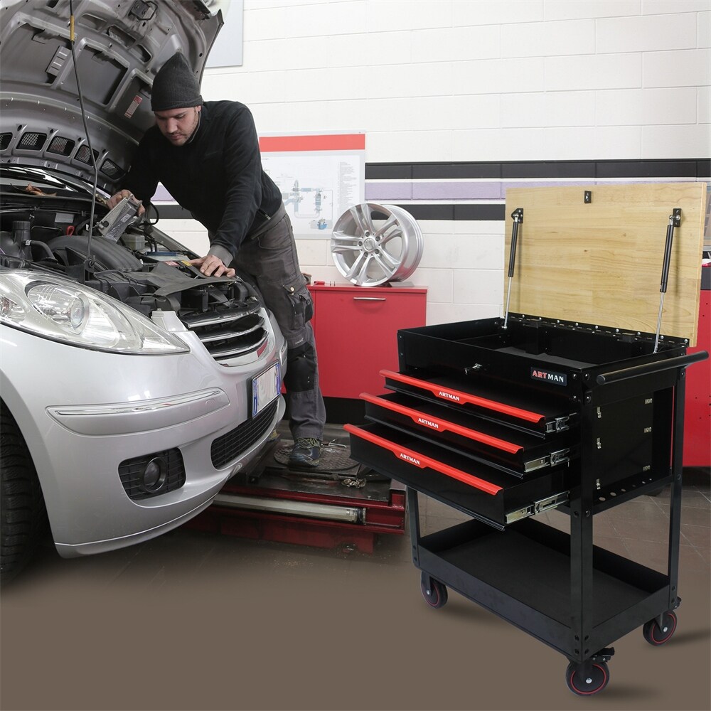 4-Drawer Tool Box with Wheels, Rolling Toolbox Tool Cart on Wheels ...