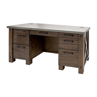Rustic Double Pedestal Executive Desk, Office Table, Fully Assembled ...