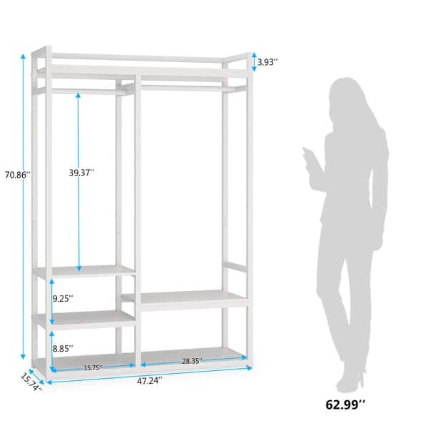 Free-Standing Garment Rack Wardrobe Closet Storage Organizer Clothing ...
