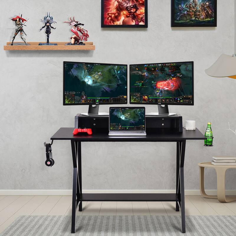 48 Inch Gaming Desk Professional E-Sport Gamer Table Workstation ...