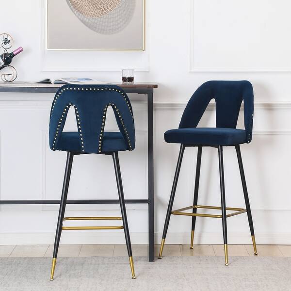 Upholstered Connor 28" Bar Stool & Counter Stools with Nailheads, Set ...
