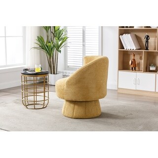 Barrel Swivel Armchair Yellow Cuddle Lounge Chair wRight Open - Bed ...