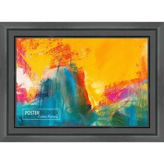 24x14 Traditional Black Complete Wood Picture Frame with UV Acrylic ...