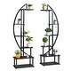 2pcs 6-Tier Half Moon Plant Stand for Garden Balcony Patio Lawn - Bed ...