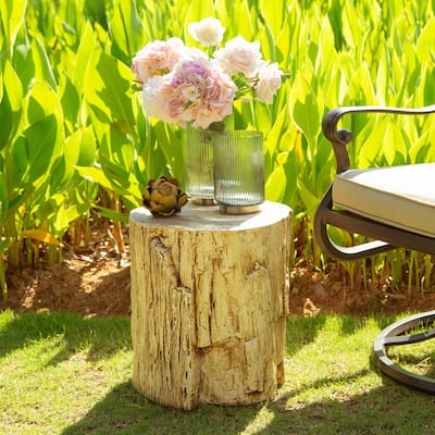 Tree Trunk Wood Stump Look Accent End Table - Overstock - 32264427