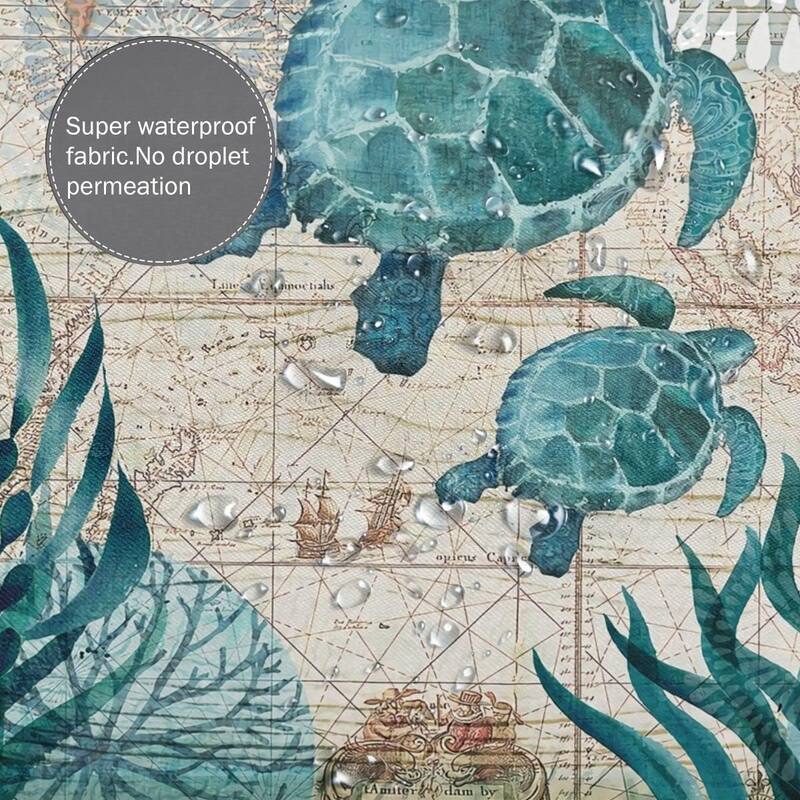 Sea Turtle Shower Curtain for Bathroom Waterproof 72 x 72 Inches Blue ...