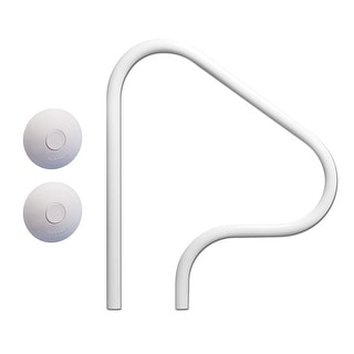 Saftron 3 Bend Pool Handrail, White & Railing Anchor Socket Cover ...