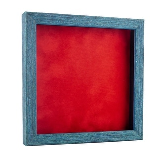 12x12 Shadow Box Frame Blue Wood | 1" Usable Display Depth | Includes a ...