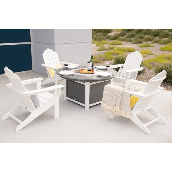 Luxeo Vail 48" Two-Tone Fire Pit Table, Round Top with Four Marina ...