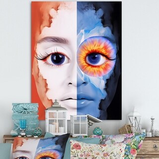 Designart "Abstract Surrealistic Portrait Man With Blue Eye" Man Canvas ...