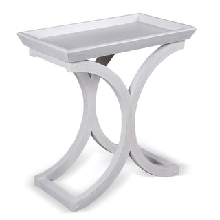 Chanel Serving Tray Side Table - Soft Sheen White Painted Finish ...