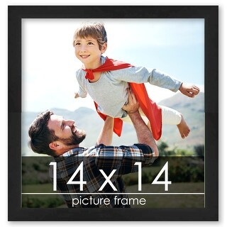 14x14 Lacquer Black Wood Picture Square Frame - Picture Frame Includes ...